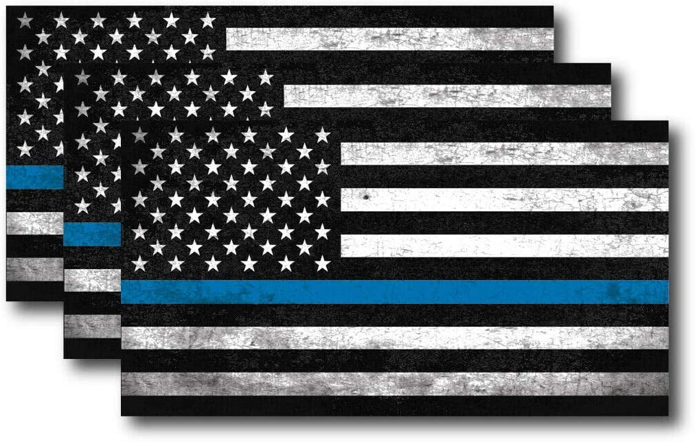 Thin Blue Line American Flag Decal, Support Police Officer, Car Sticker ...