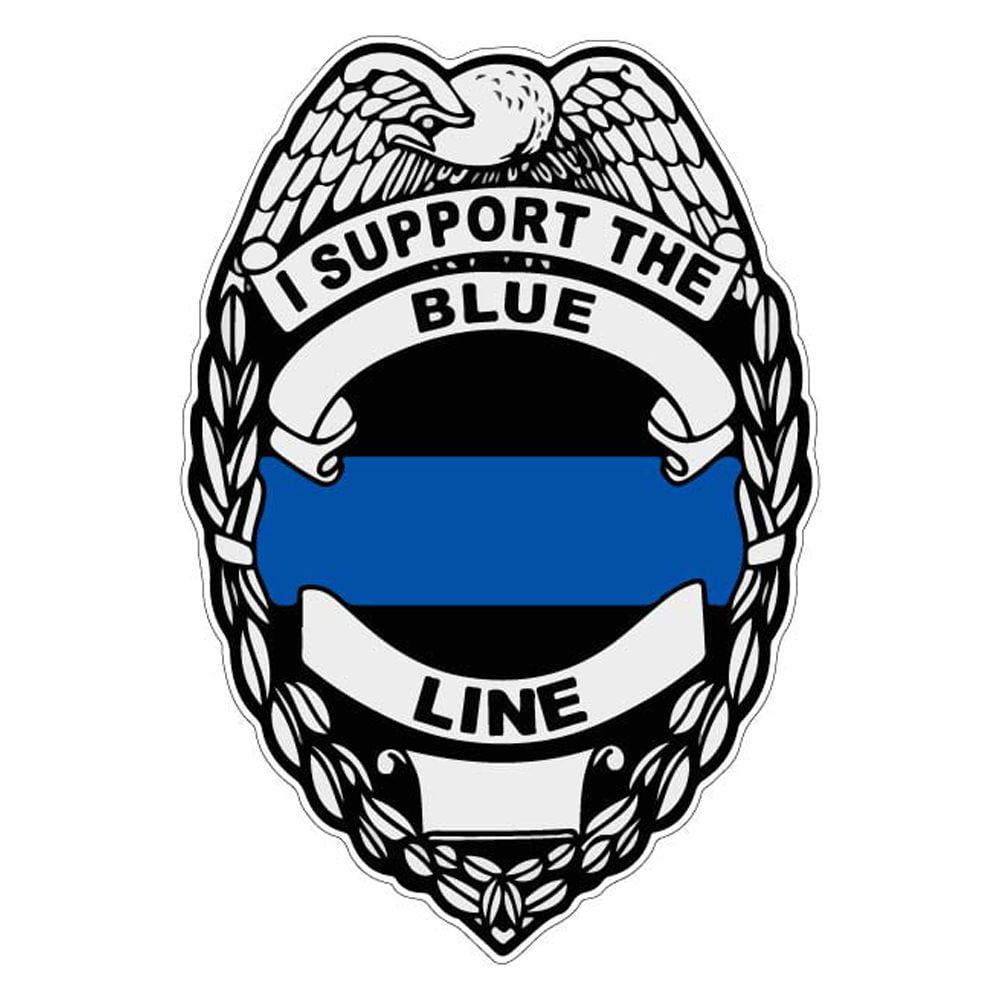 I Support The Blue Line Vinyl Sticker Decal (4" x 2.75") | Peel & Stick ...