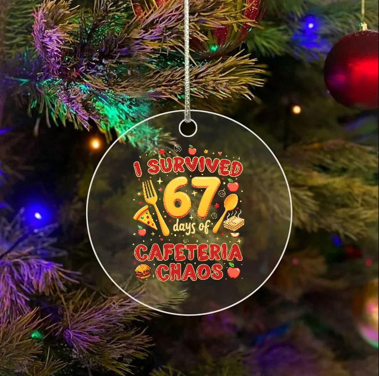 I Survived 67-Days Of Cafeteria Chaos 67 Lunch Lady Ornament, Home ...