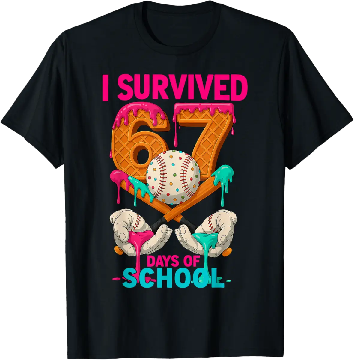 I Survived 67 Days Of School Ice Cream Six Seven T-Shirt - Walmart.com
