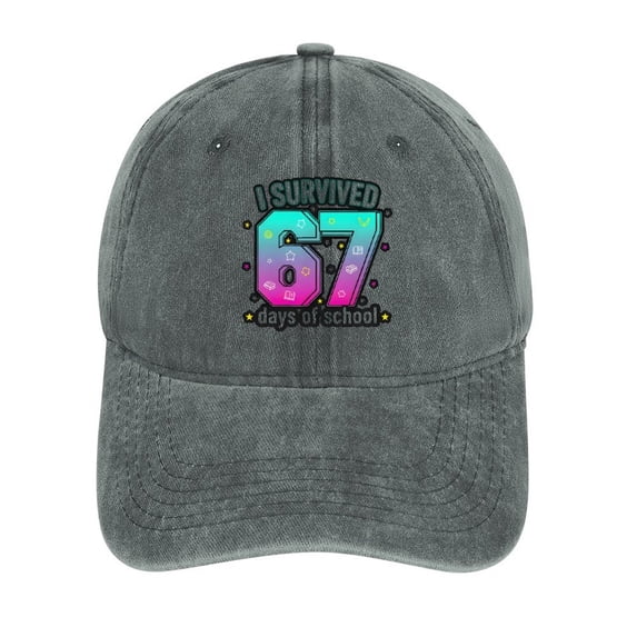 I Survived 67 Days of School Gray Hat Adjustable Funny Fashion Unisex ...