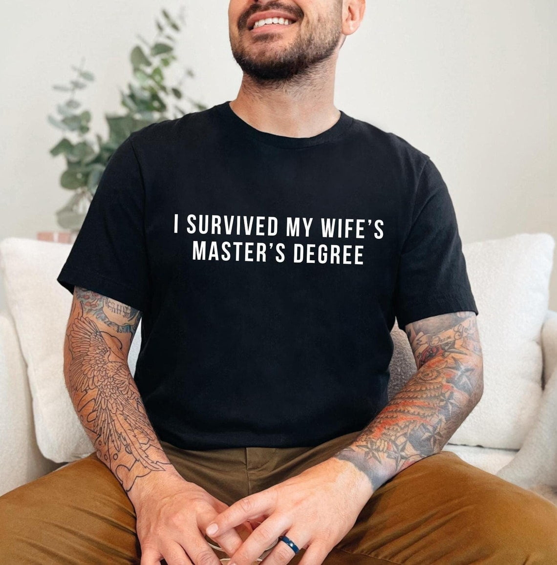 I Survived My Wifes Masters Degree Shirt, Funny Graduation Gift ...