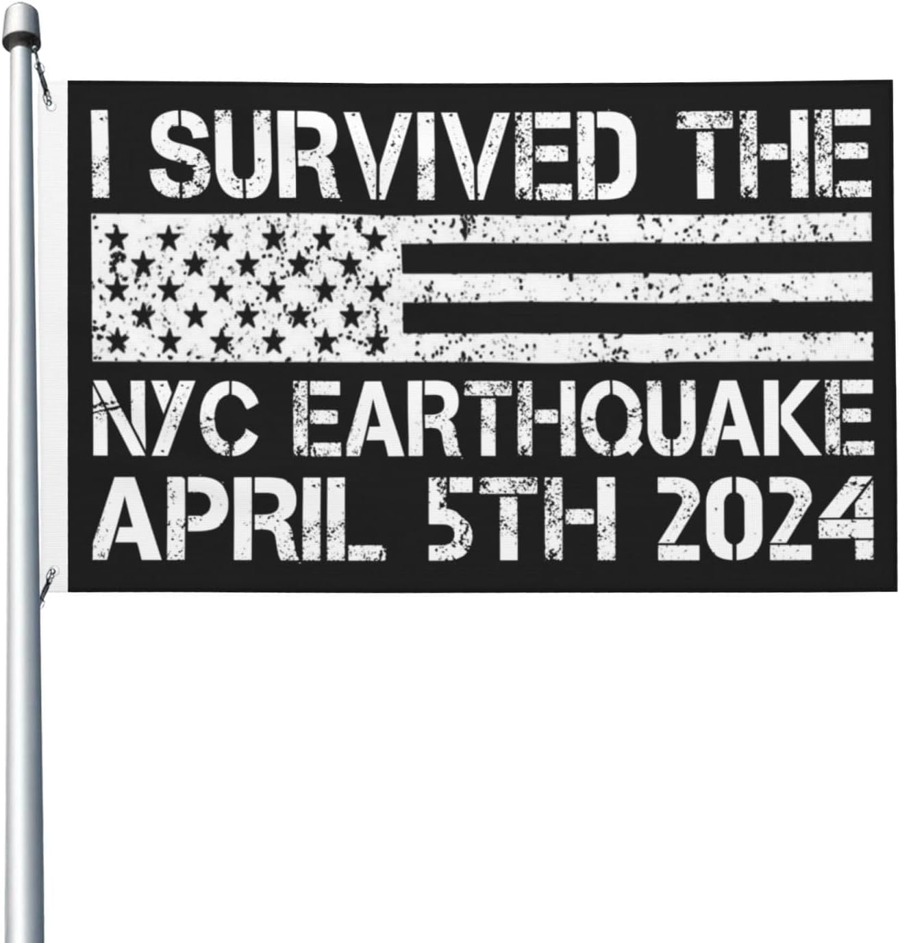I Survived NYC Earthquake 2024 Flag 3x5 Double Sided Outdoor Flags ...
