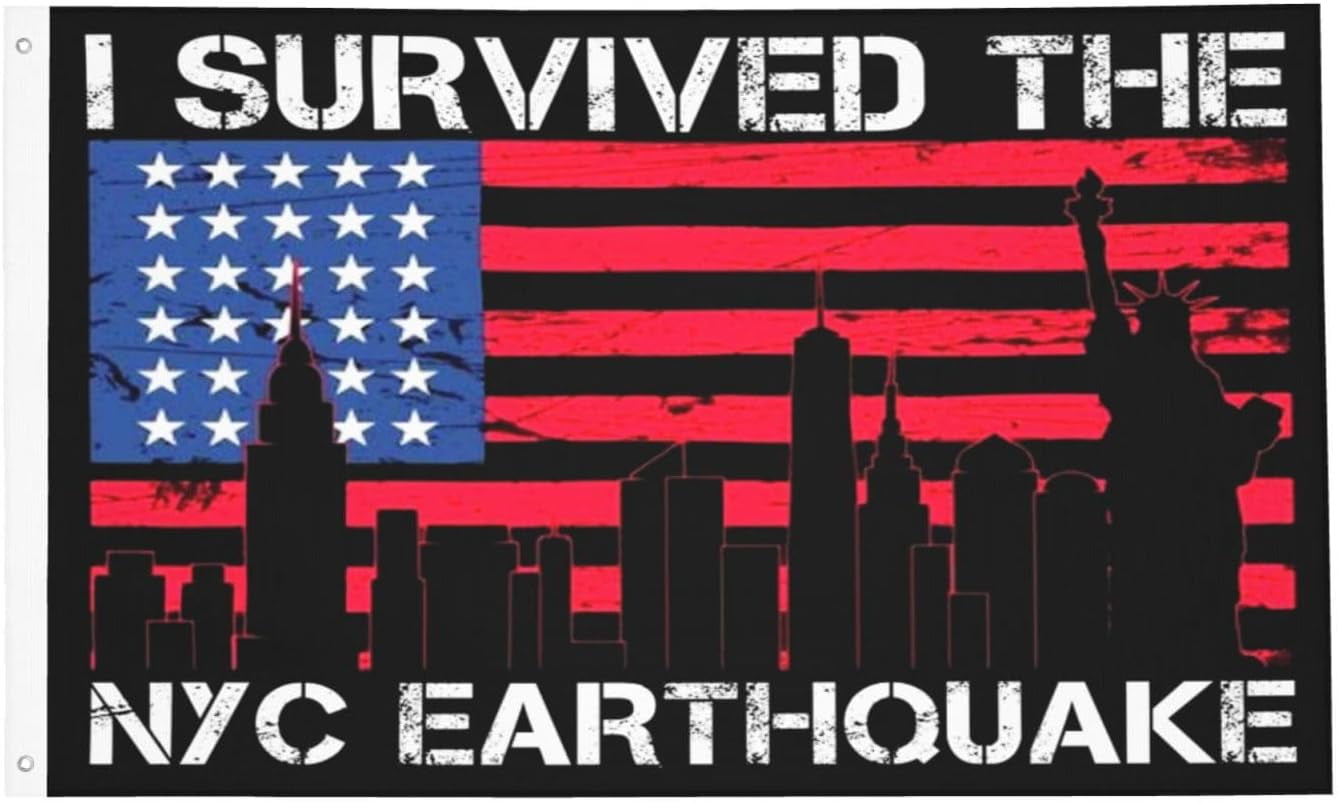 I Survived NYC Earthquake 2024 Flag 3x5 Double Sided Outdoor Flags ...