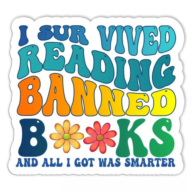 I Survived Reading Banned Books Sticker Book Lover Sticker Phone Decal ...