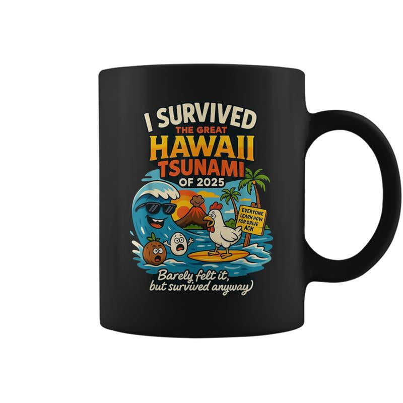 I Survived The Great Hawaii Tsunami Of 2025 Cool Costume Coffee Mugs ...