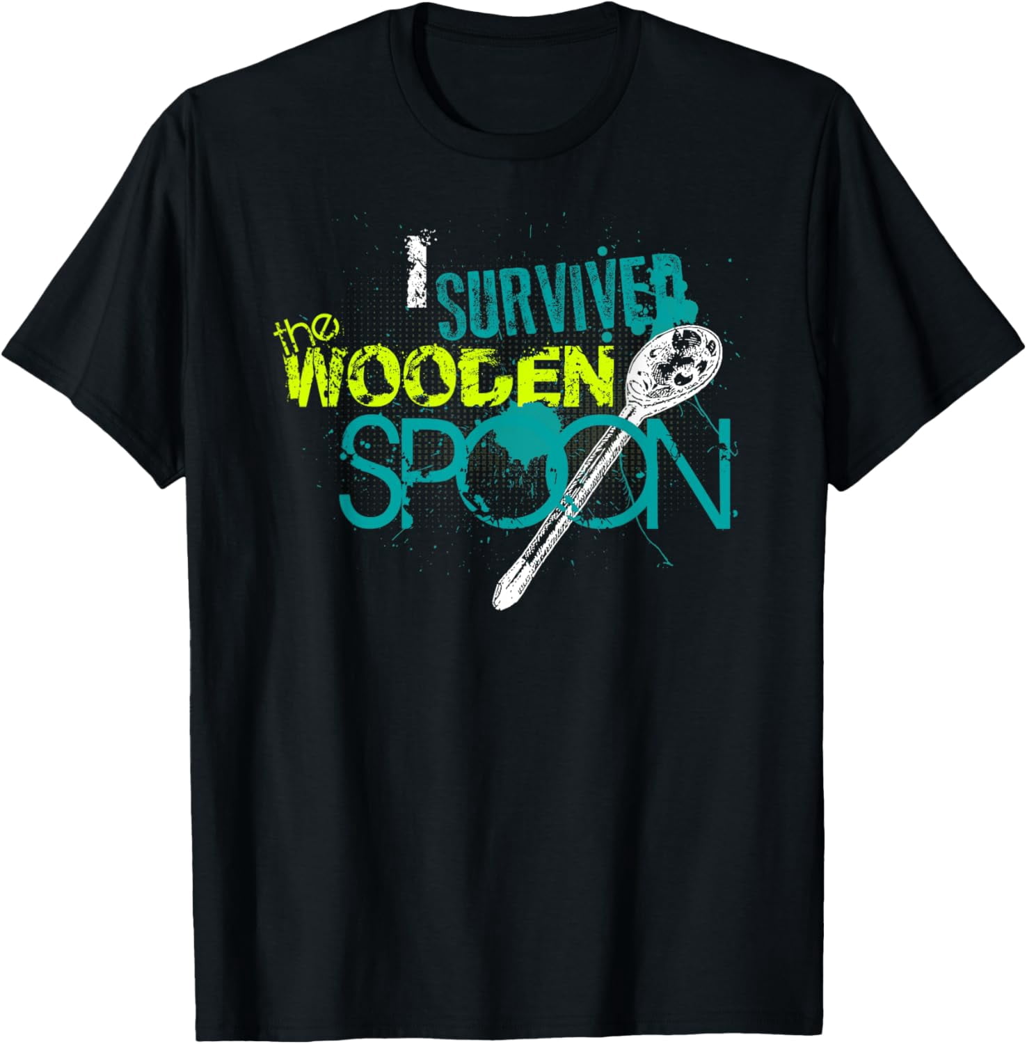 I Survived the Wooden Spoon T-shirt | Lime and Aqua Variant - Walmart.com