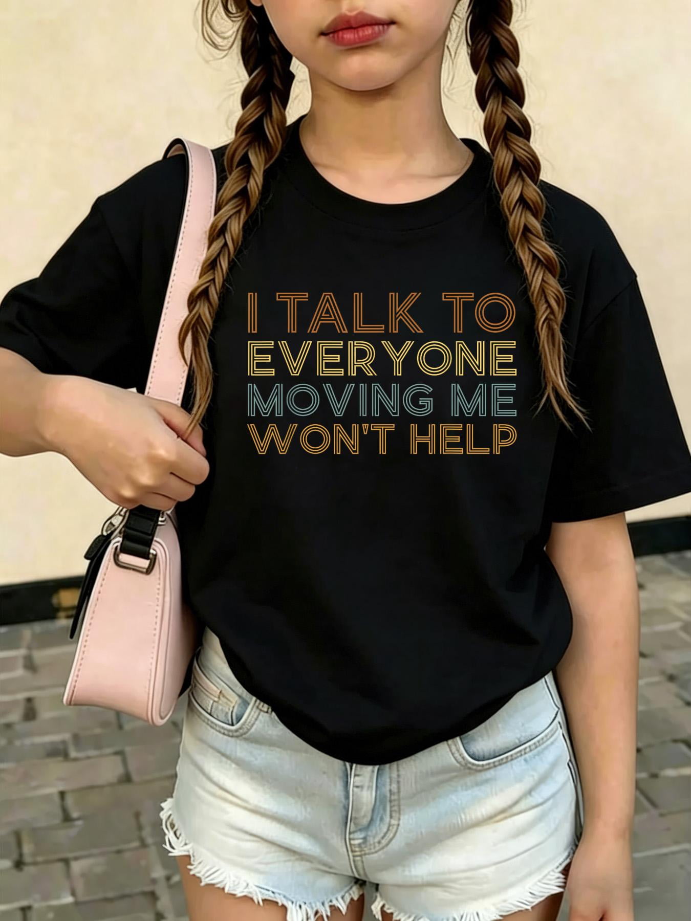 I Talk To Everyone Moving Me Won't Help Retro Social Kids T-Shirt ...