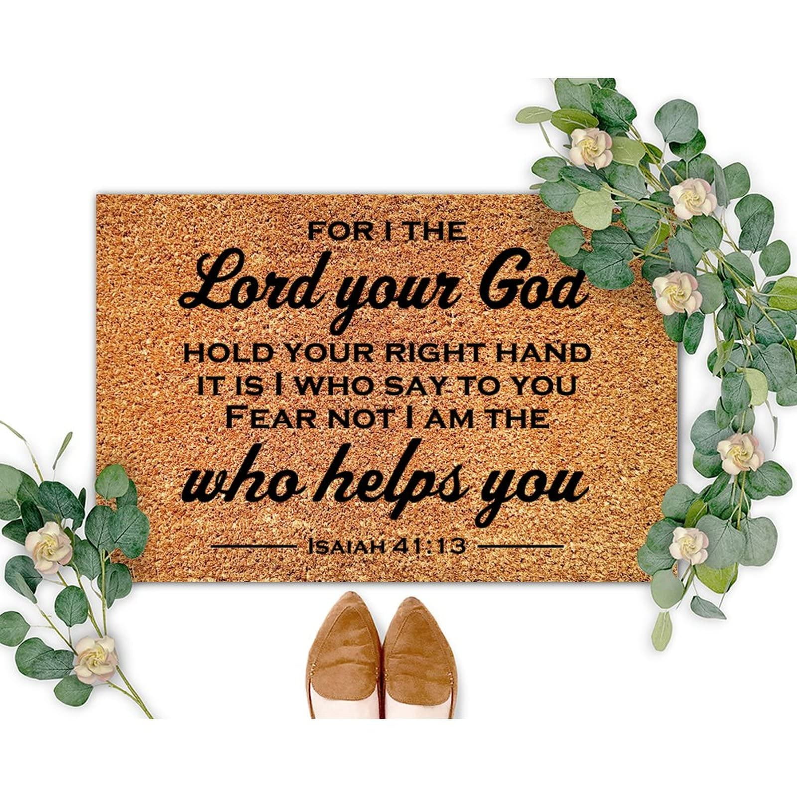 for I The Lord Your God Hold Your Right Hand Coir Doormat Rectangular ...