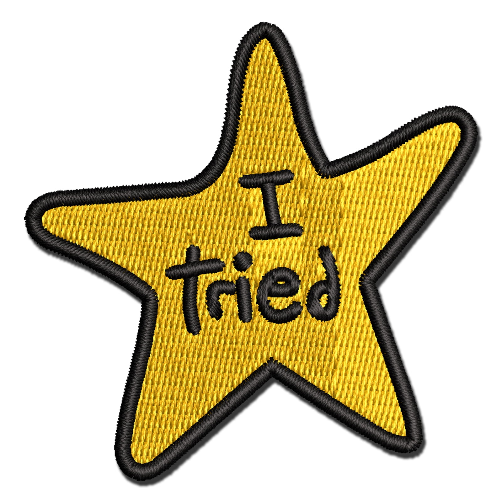 I Tried Fail Star Applique Multi-Color Embroidered Hook & Loop Patch ...