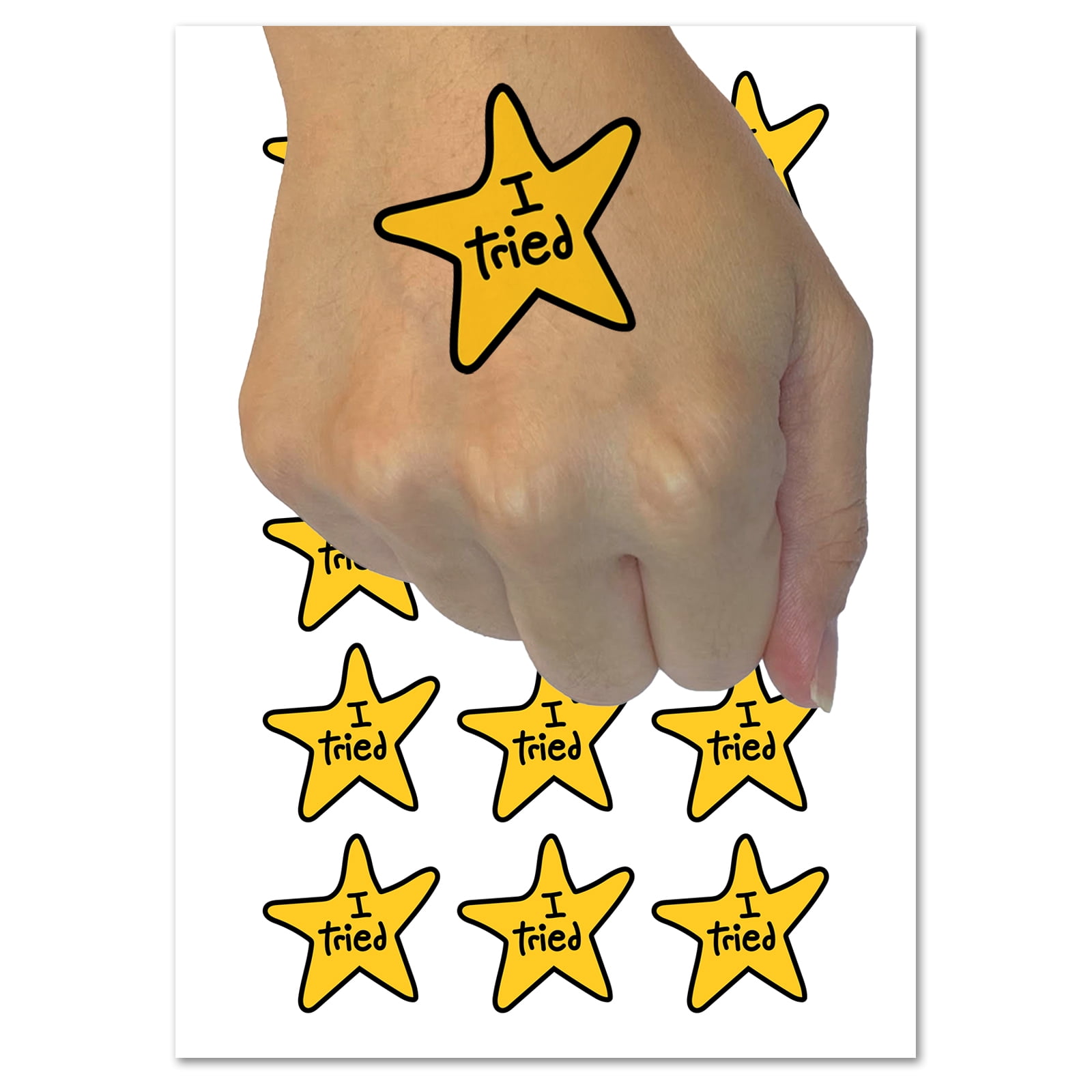 I Tried Fail Star Water Resistant Temporary Tattoo Set Fake Body Art ...