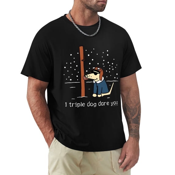 I Triple Dog Dare You Men's Cotton HD Print Short Sleeve T-Shirt Crew ...