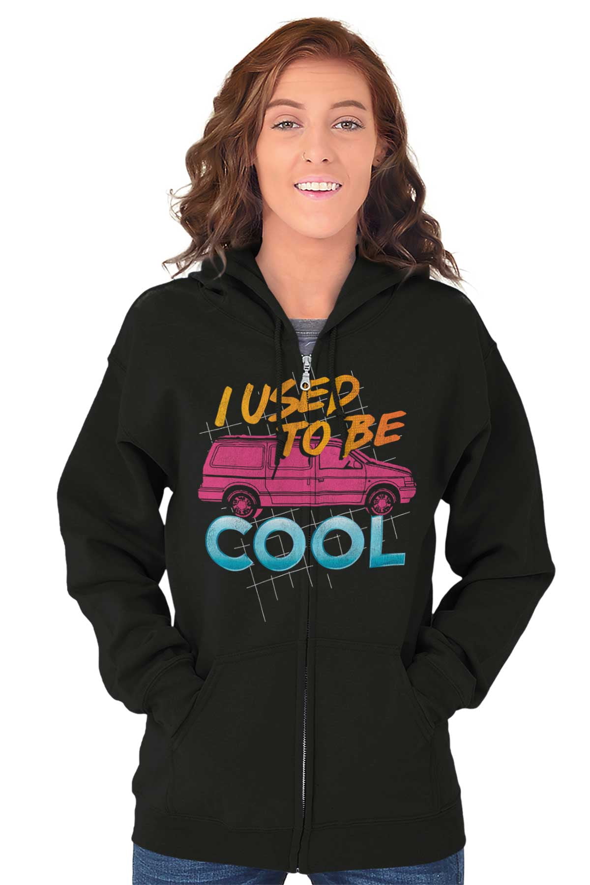 Funny I Used to Be Cool Mom Minivan Women Plus Size Zipper Hoodie ...