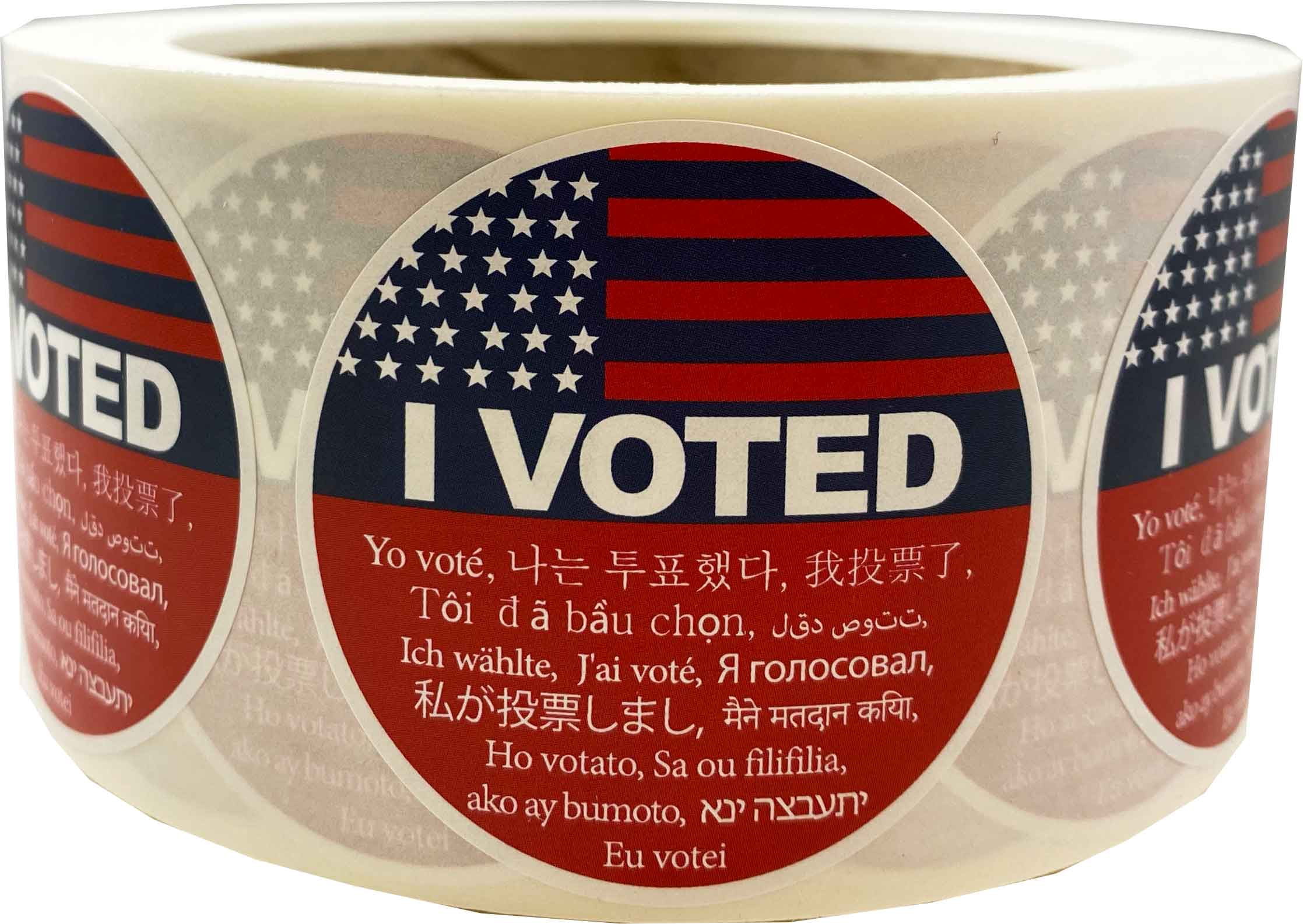 I VOTED 15 Different Languages Election Day Stickers | 2" Inch Round ...