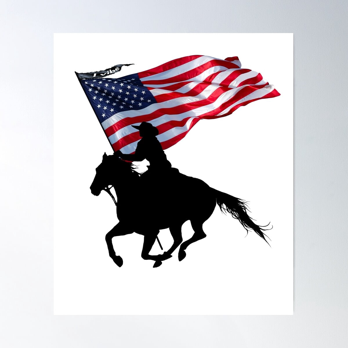 I Vibe With The American Spirit Patriot Riding A Horse Carrying The ...