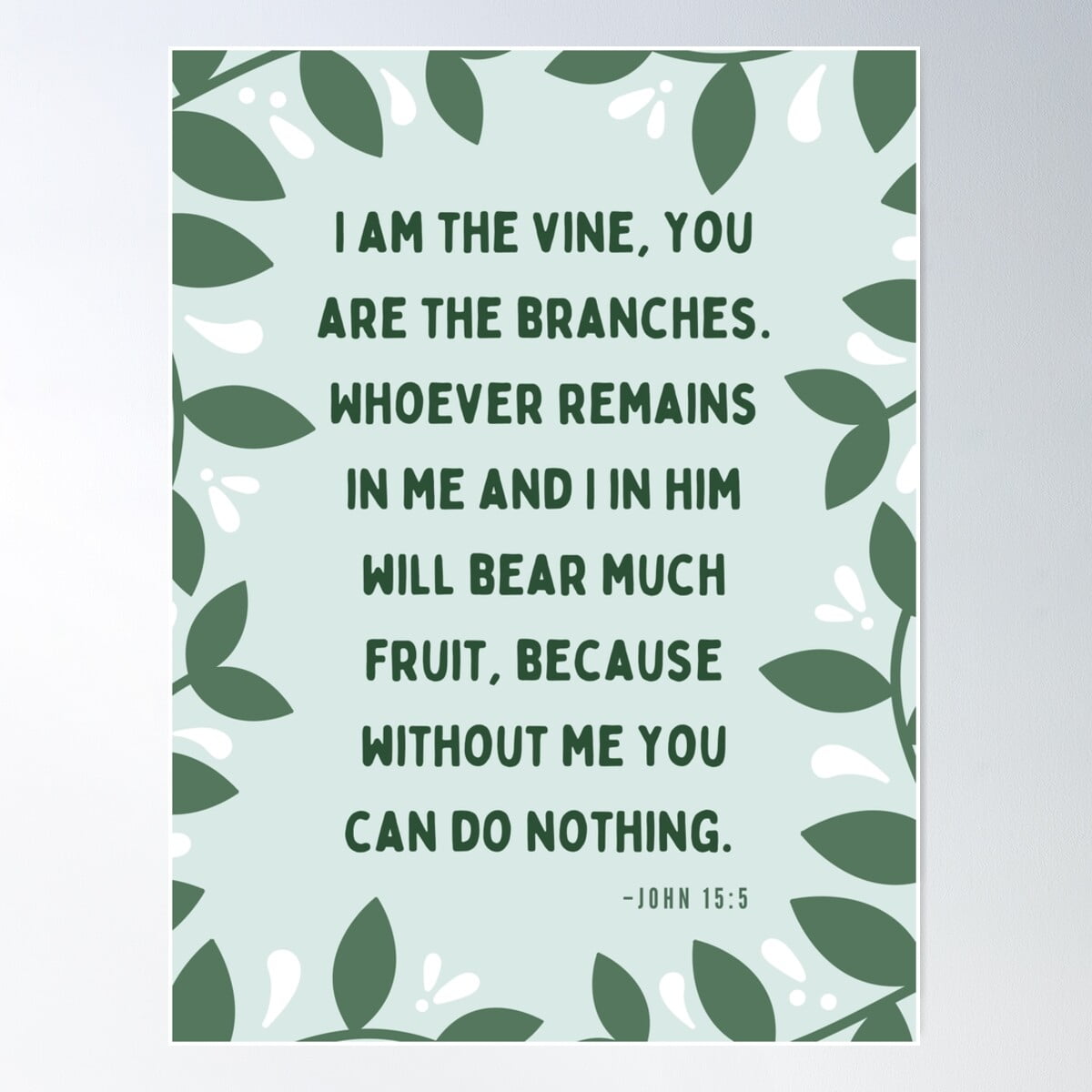 I Am The Vine, You Are The Branches. John 15:5 Bible Quote Classroom ...