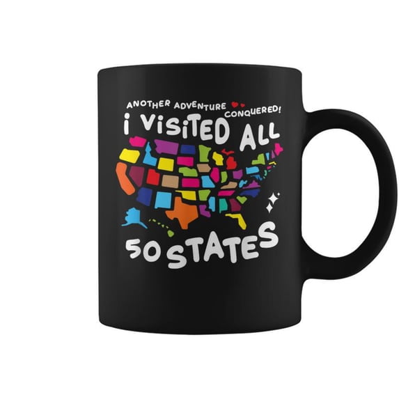 I Visited All 50 States Us Map Travel Challenge Coffee Mugs - Walmart.com