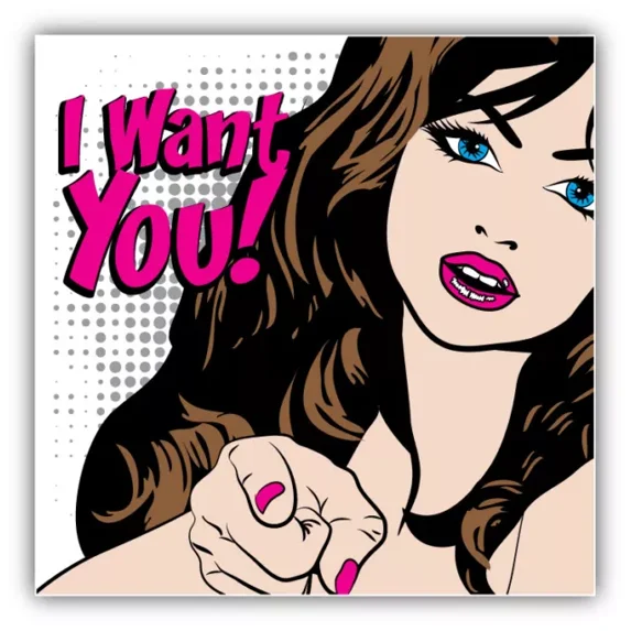I Want You Pop Art Slogan Car Sticker Phone Decal Water Bottle Stickers ...
