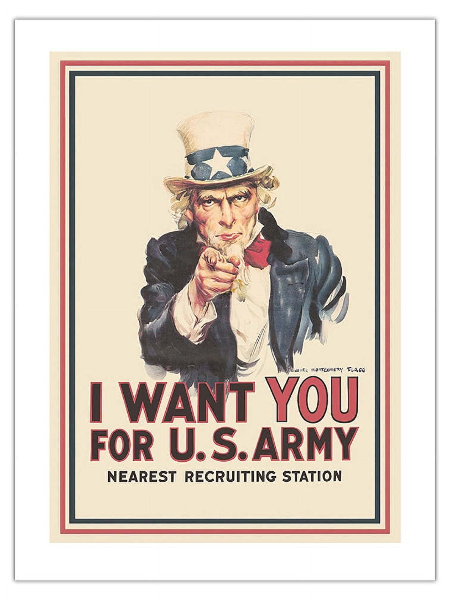 I Want You for U.S Army - Uncle Sam - World War I - Vintage War Poster ...