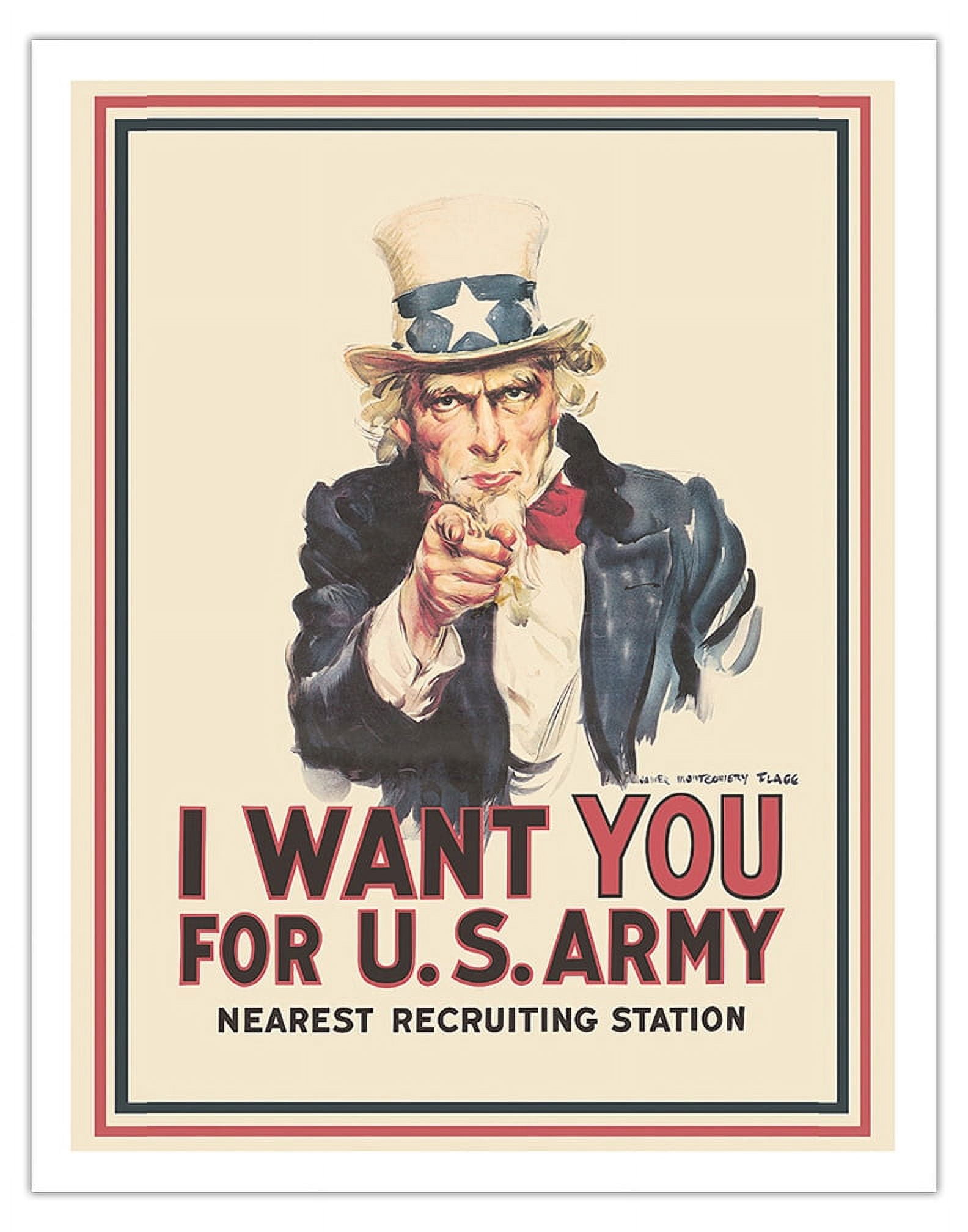 I Want You for U.S Army - Uncle Sam - World War I - Vintage War Poster ...