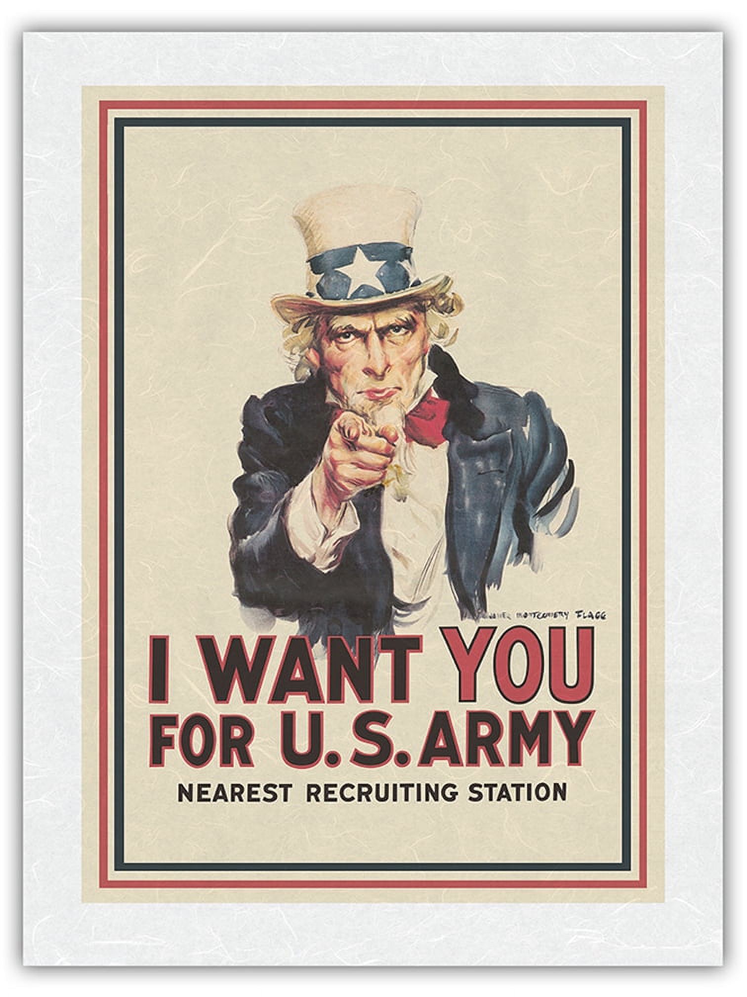 I Want You for U.S Army - Uncle Sam - World War I - Vintage War Poster ...