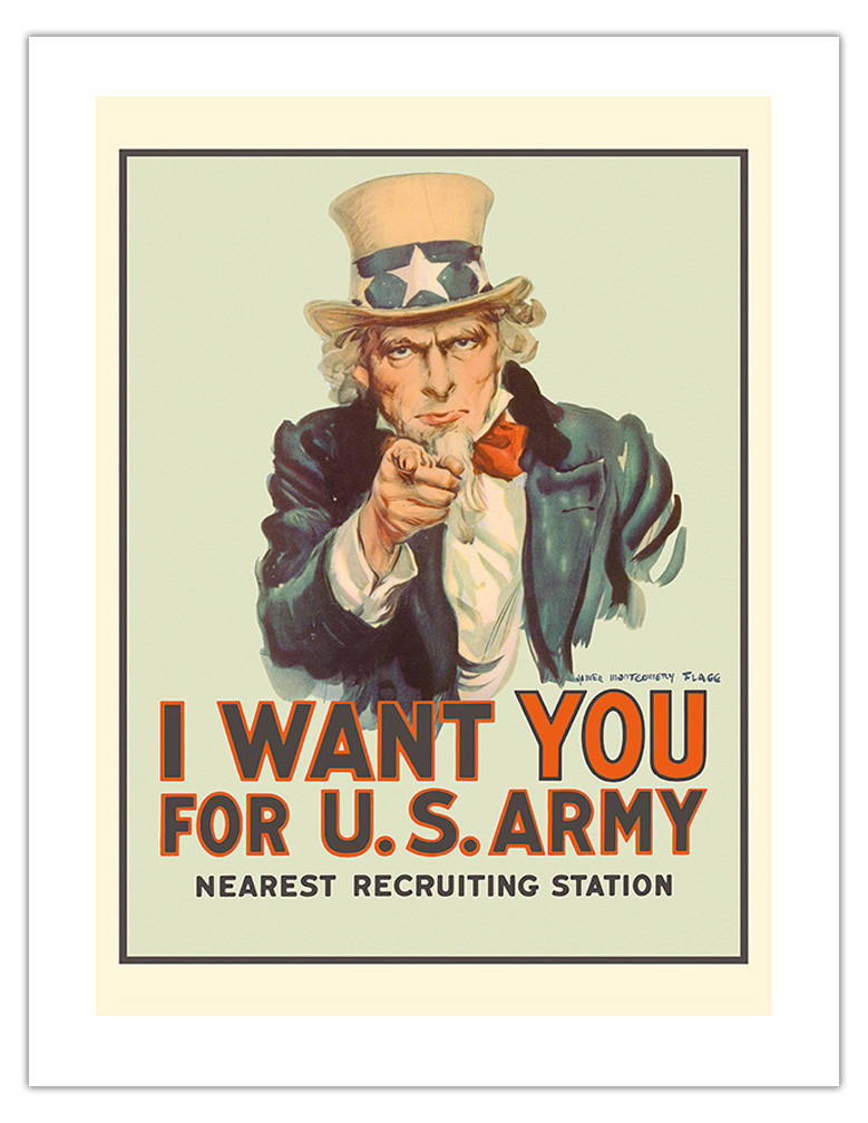 I Want You for U.S. Army - WWI - Uncle Sam - Vintage War Poster by ...