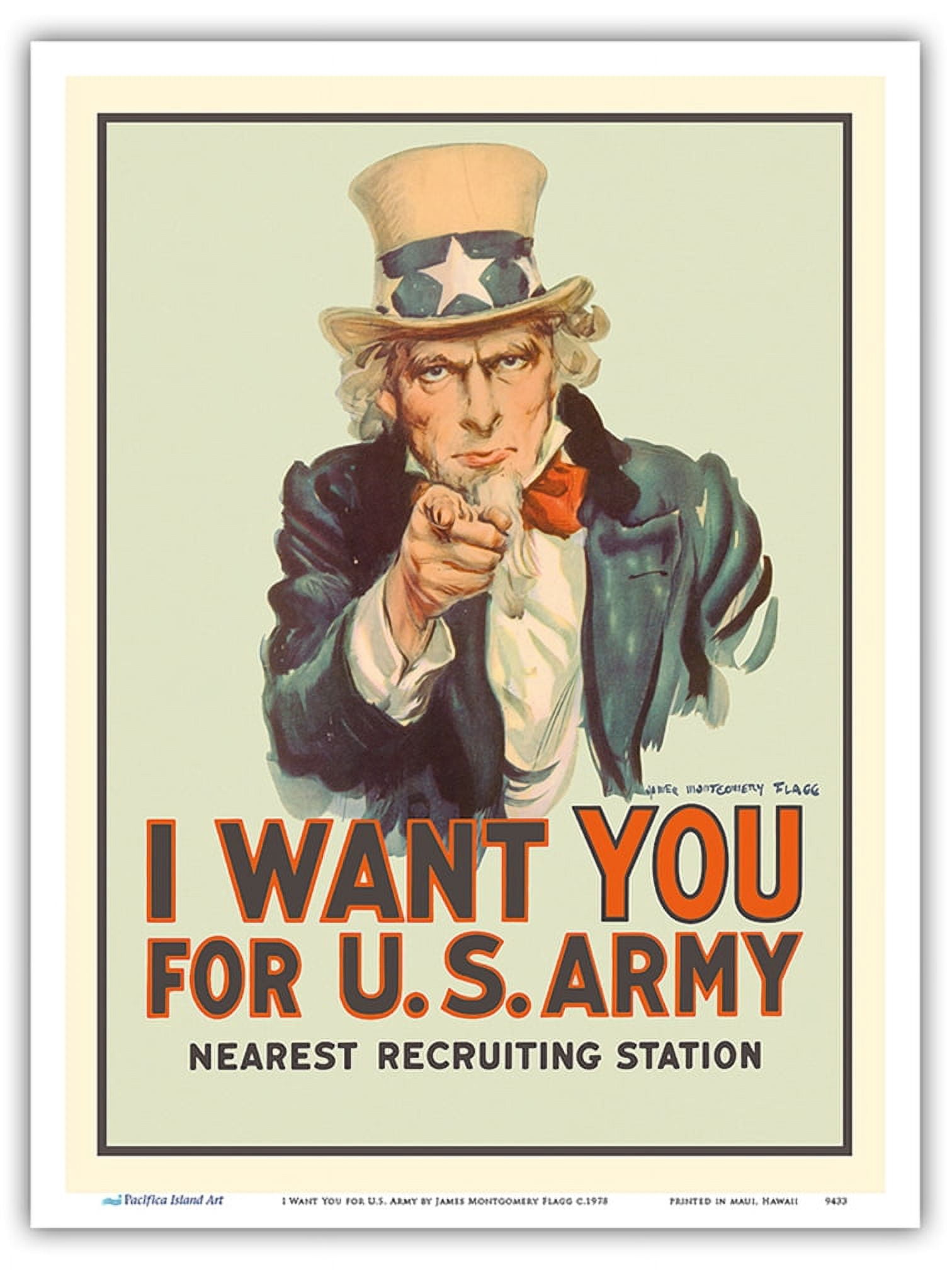 I Want You for U.S. Army - WWI - Uncle Sam - Vintage War Poster by ...