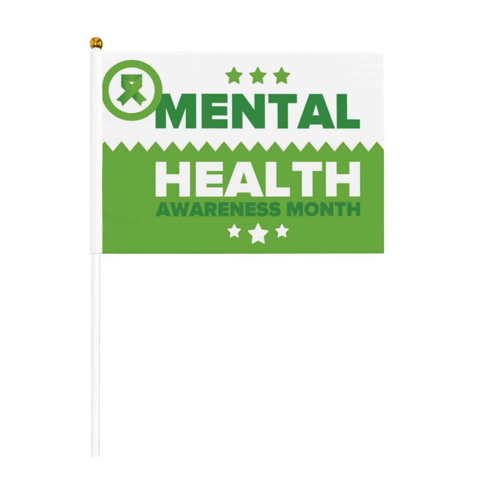 I Wear Green For Mental Health Awareness Month Flag Small Mini Hand ...