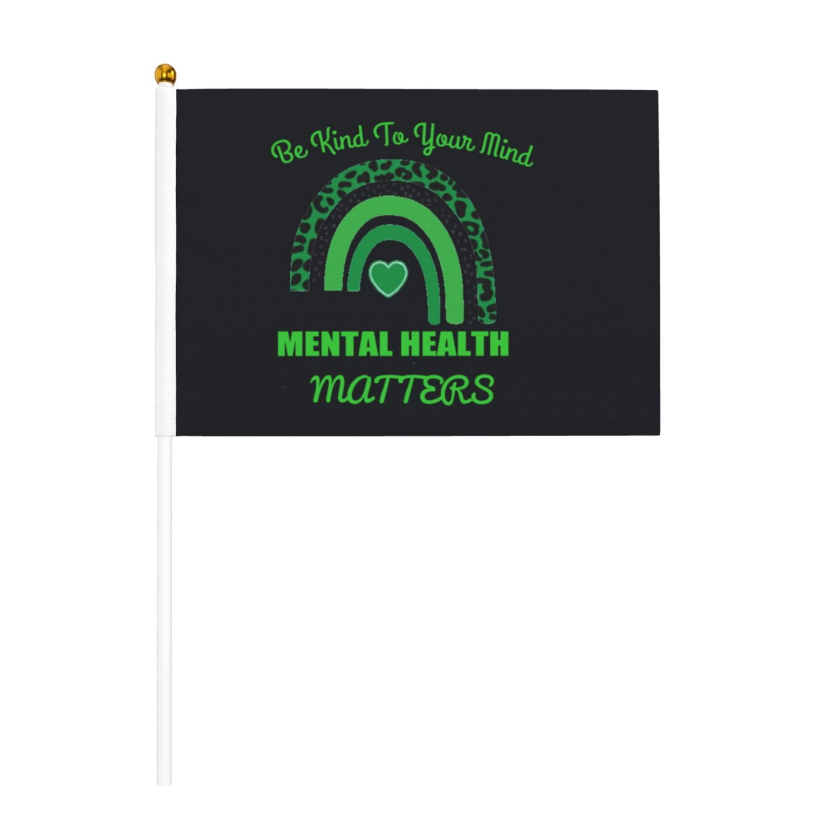 I Wear Green For Mental Health Awareness Month Flag Small Mini Hand ...