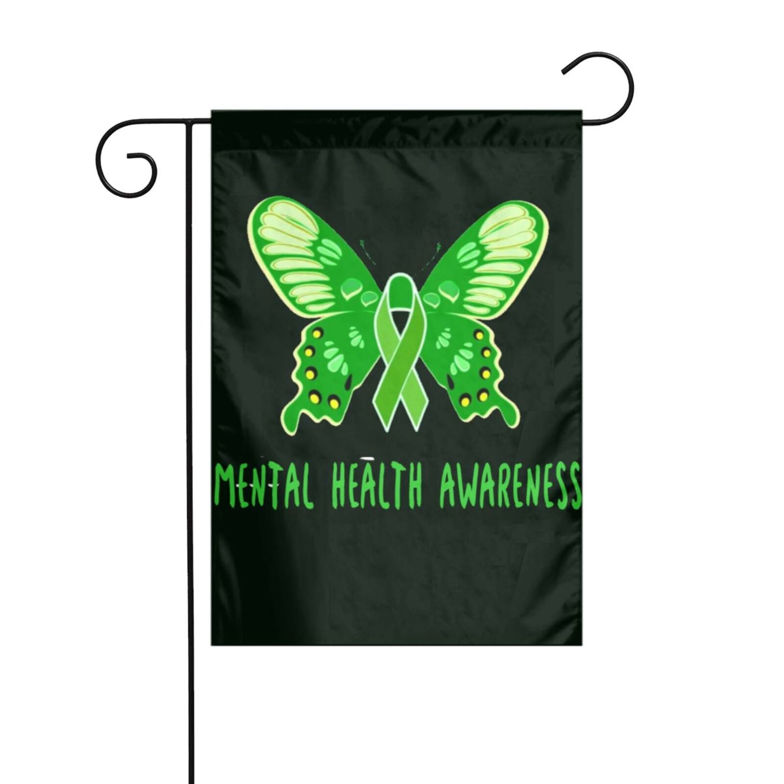 I Wear Green For Mental Health Awareness Month Garden Flag Double Sided ...