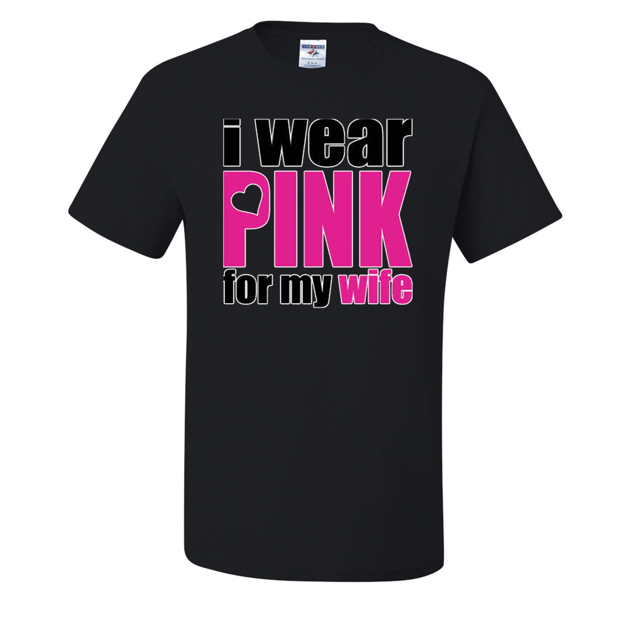 I Wear Pink For My Wife Breast Cancer Awareness Mens T Shirts Black