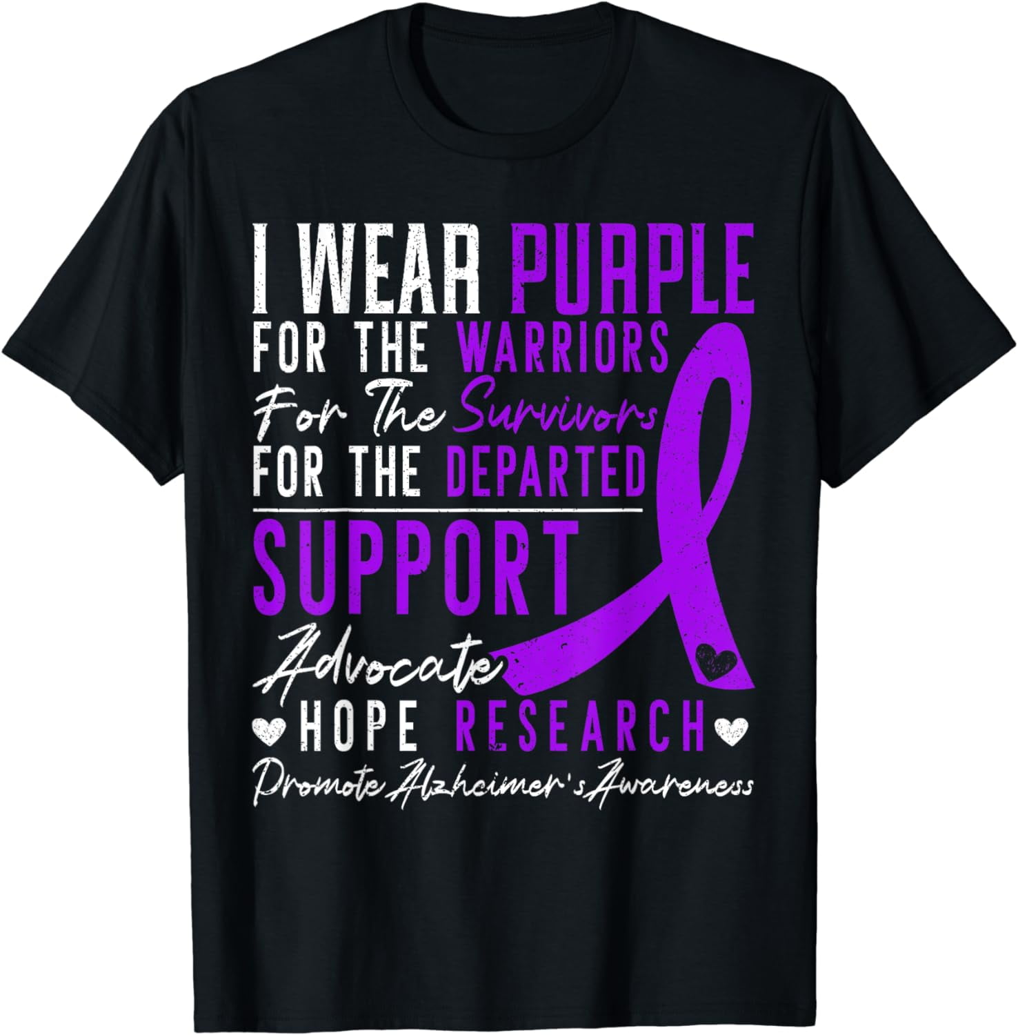 I Wear Purple Alzheimer's Awareness Dementia Disease T-Shirt - Walmart.com