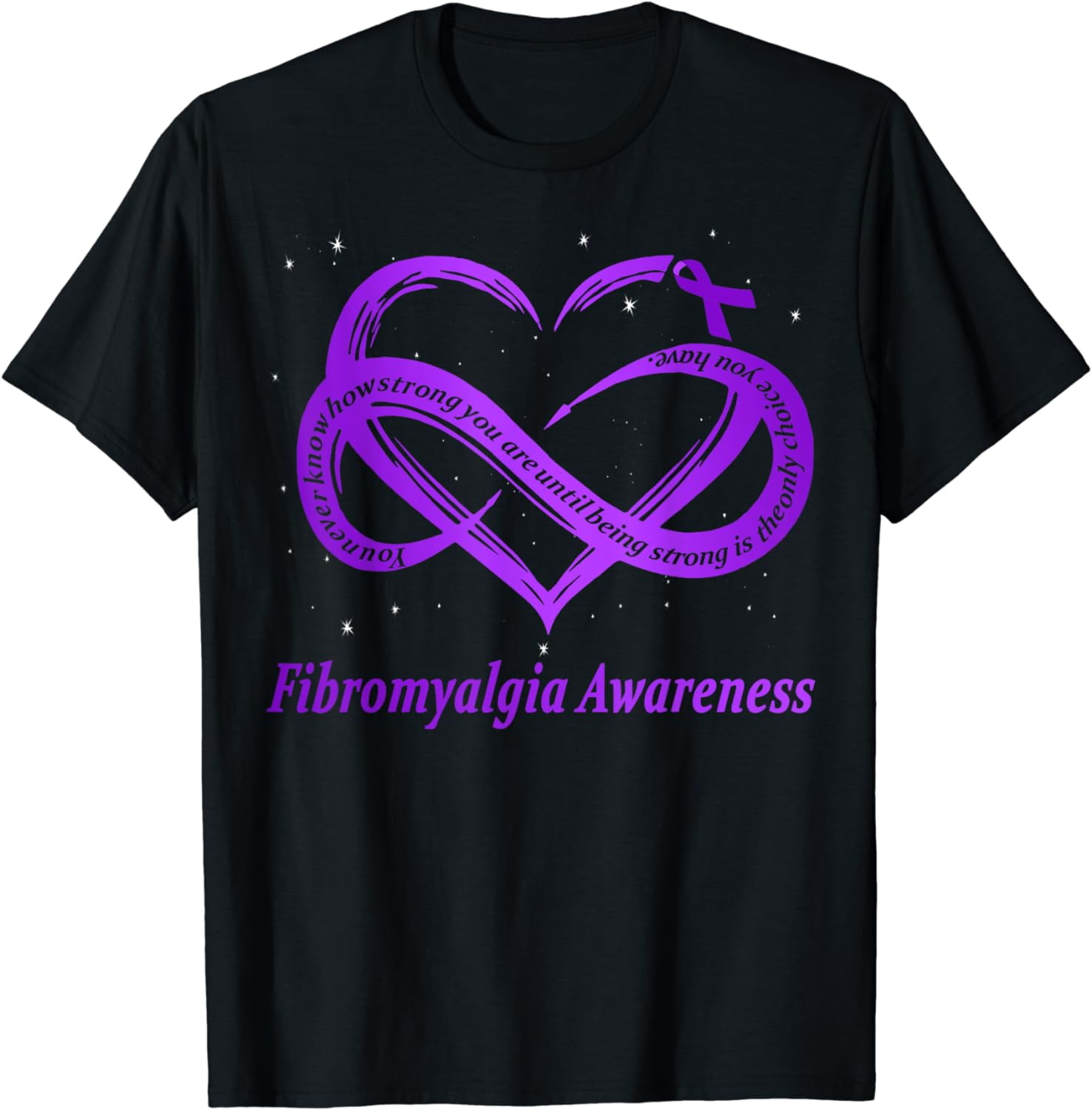 I Wear Purple For Fibromyalgia Awareness Warrior Cotton T-Shirt ...
