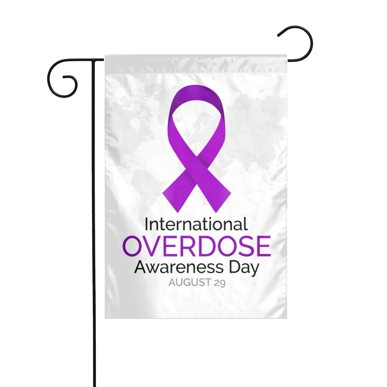 I Wear Purple For Overdose Awareness Garden Flag Double Sided Yard ...