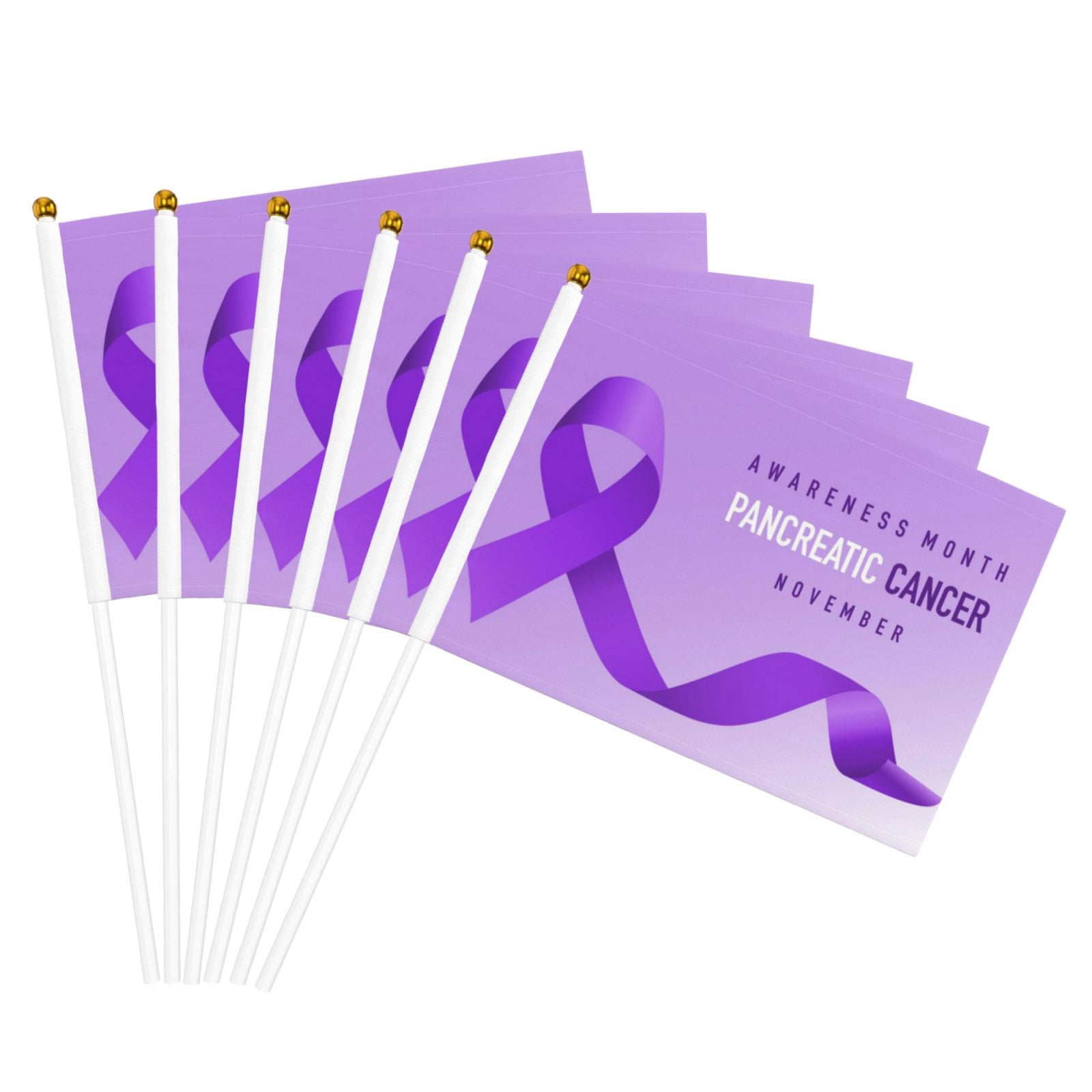 I Wear Purple For Pancreatic Cancer Awareness Flag Small Flags Stick 5. ...