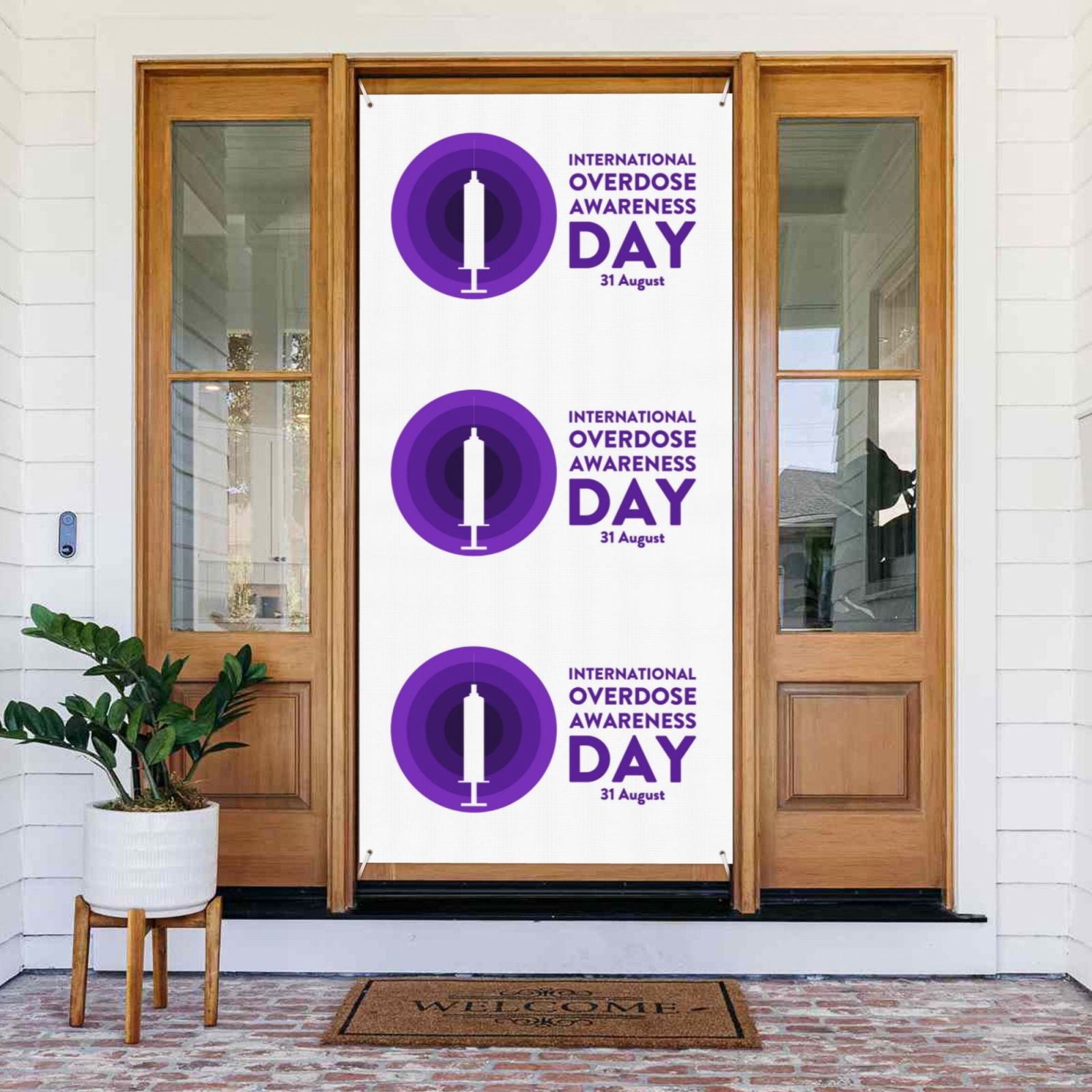 I Wear Purple For Overdose Awareness Door Cover Decoration Backdrop ...