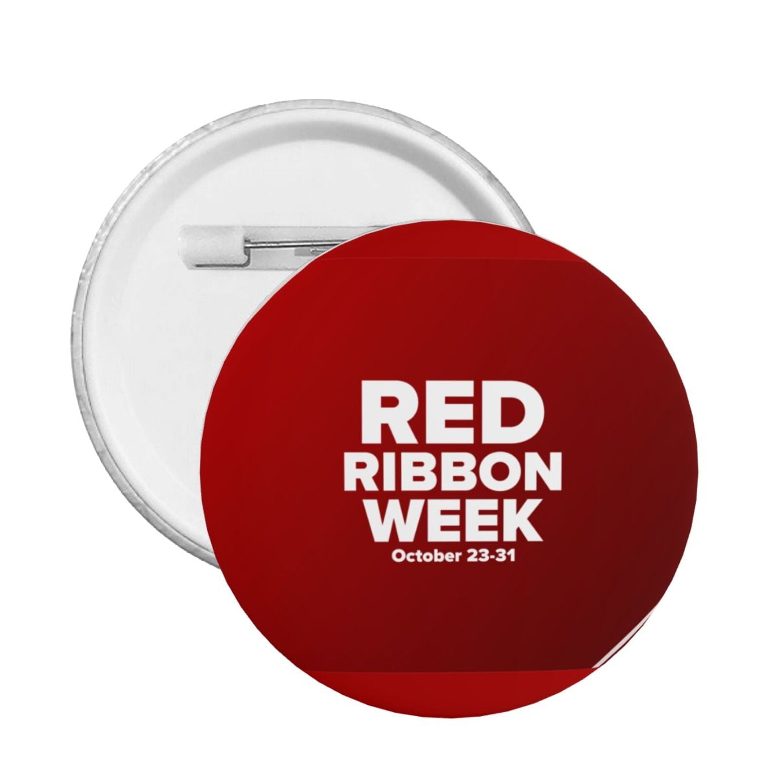 I Wear Red For Red Ribbon Awareness Week Pin Button Badge, Personalised ...
