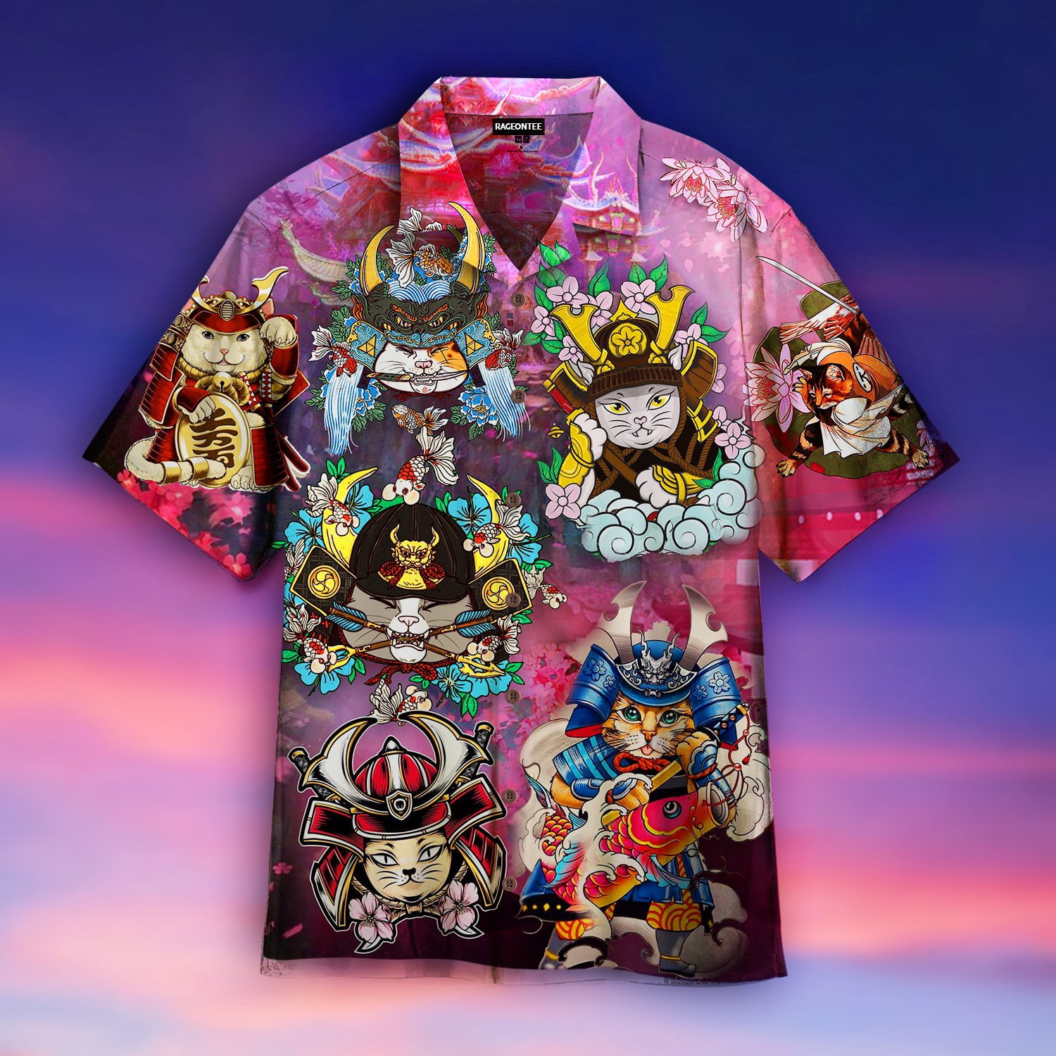 I Will Become A Samurai Cats Hawaiian Shirt - Walmart.com