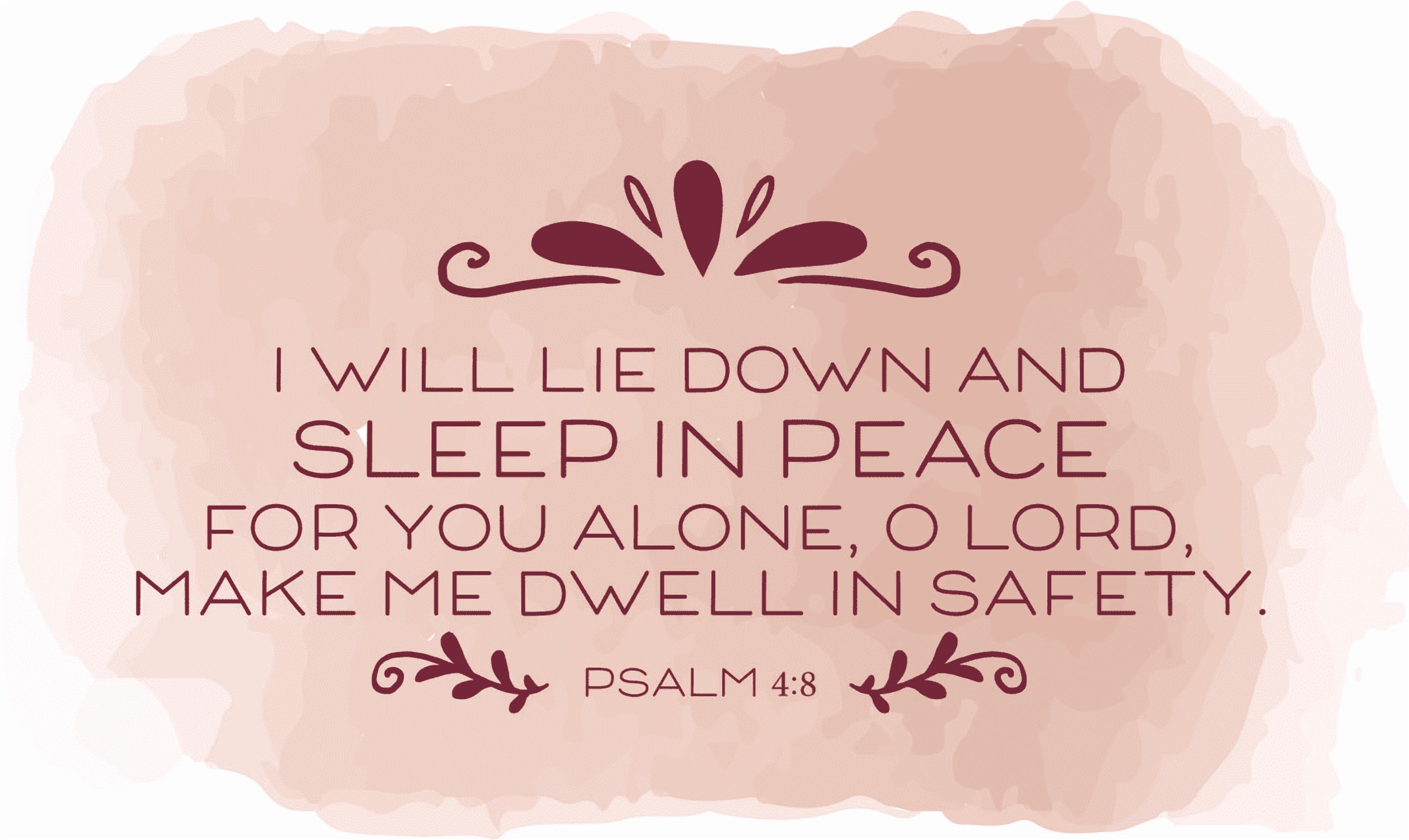 I Will Lie Down And Sleep In Peace Psalm Bible Verse Religious ...