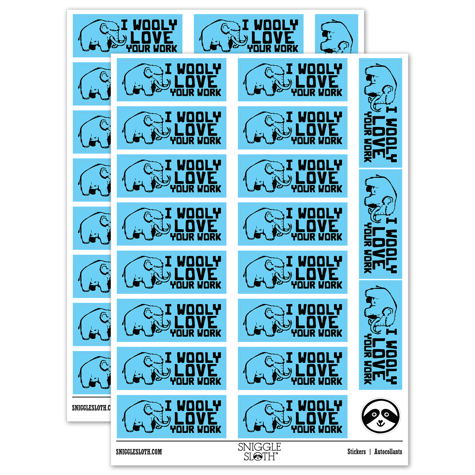 I Wooly Really Love Your Work Mammoth Teacher Student School Sticker ...