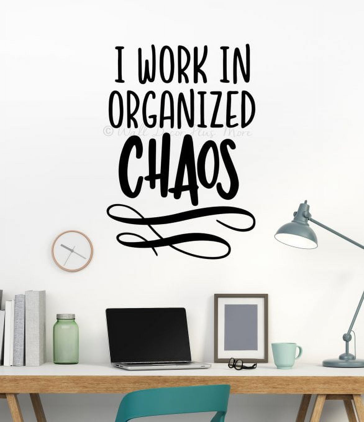 I Work In Organized Chaos Workspace Wall Decor Quote Messy Hobby Craft ...