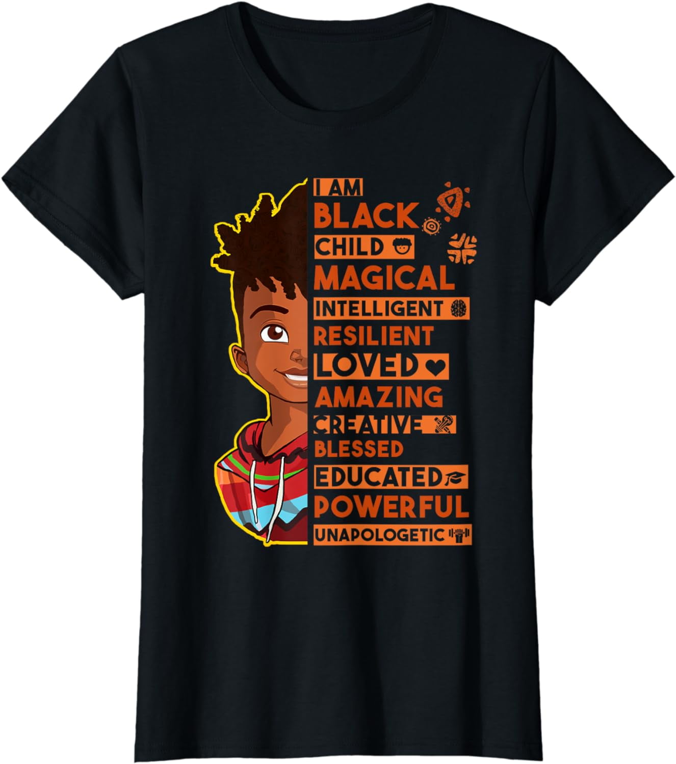 I am Black History Month Shirt Kids Boys African American T-Shirt ...