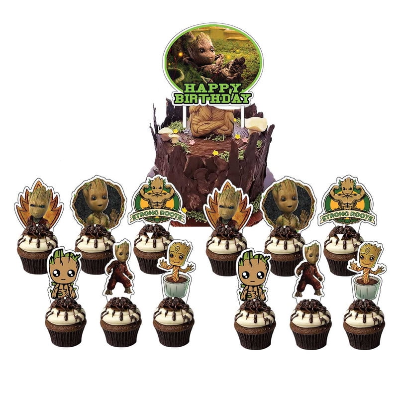 I am Groot Cake Topper Cupcake Set Party Supplies Decoration Birthday ...