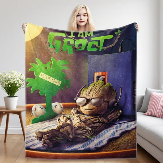 I am Groot Gifts Blanket Throw Fan for Girls Boys Kids Fan Birthday ...