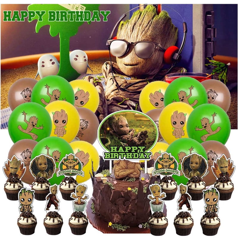 I am Groot Party Supplies Decor Birthday Banner Backdrop Cake Topper ...