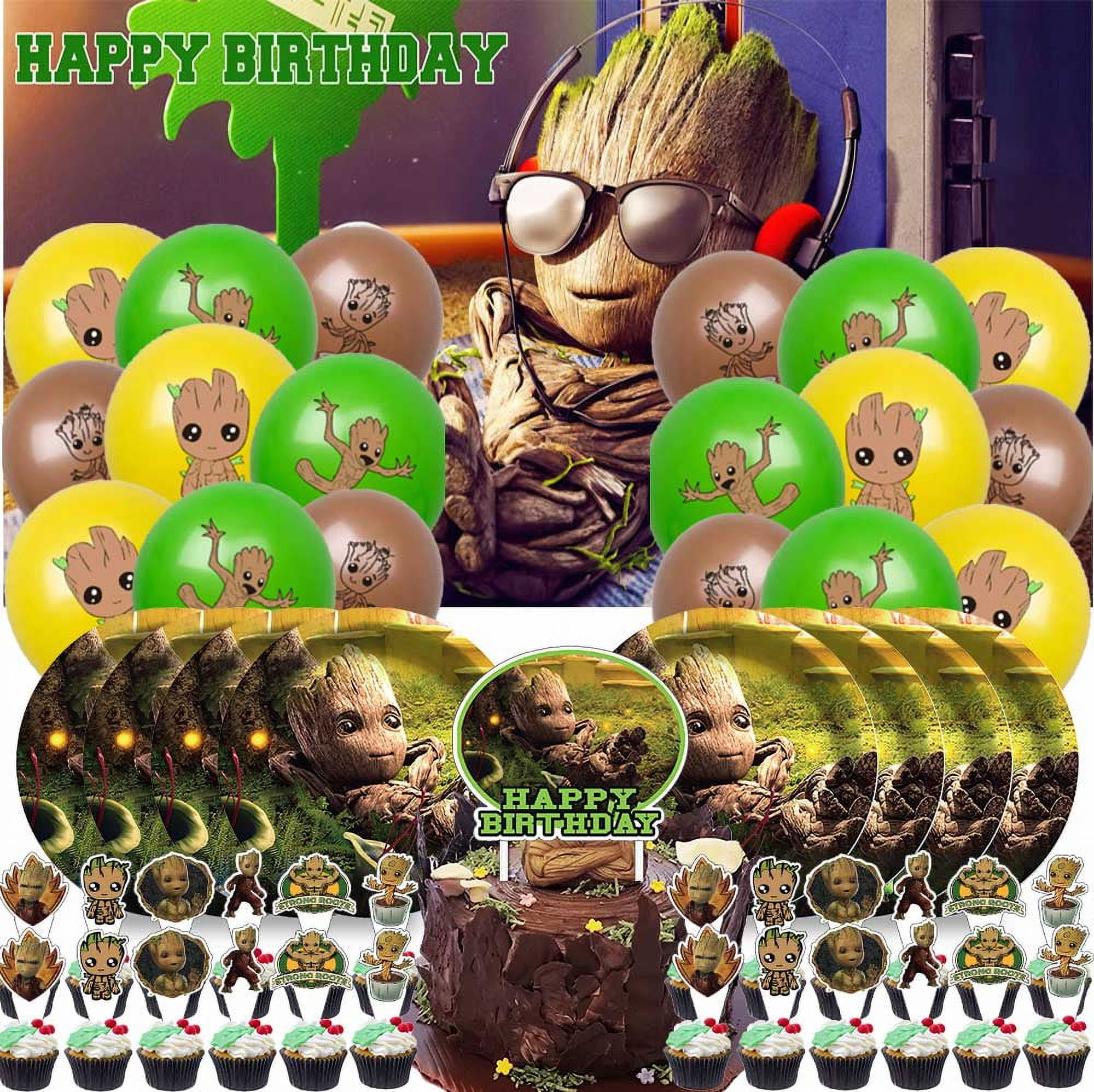 I am Groot Party Supplies Plates Decorations Birthday Cake Topper ...