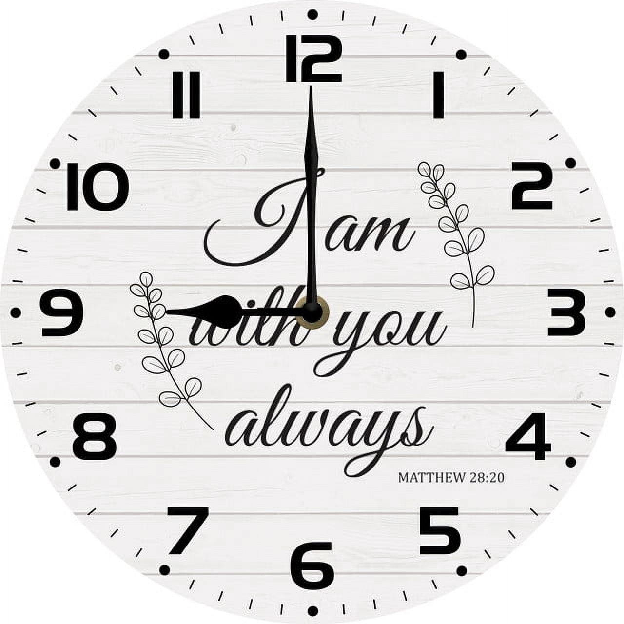 I am With You Always Christian Wall Clock, Christian Quotes Wall Decor ...