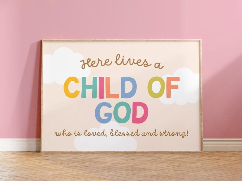 I am a Child of God Poster Bible Affirmations Children Bible Verse ...