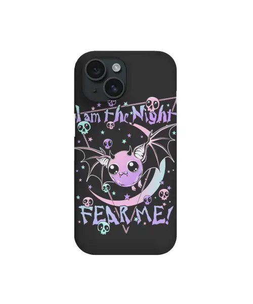 I am the Night Fear Me Cute Bat Funny Phone Case for iPhone 16 15 14 13 ...