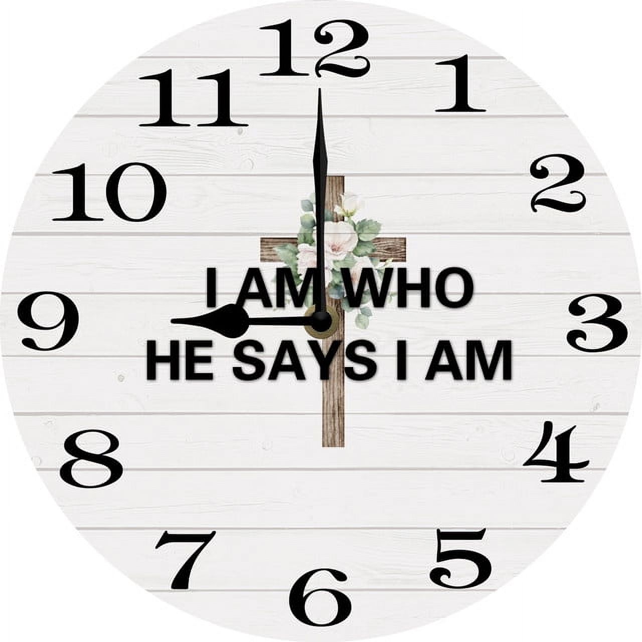 I am who He Says I am Christian Wall Clock, Christian Quotes Wall Decor ...